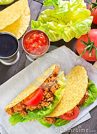 Mexican food Tacos stock photo. Image of cooking, dish - 40023584