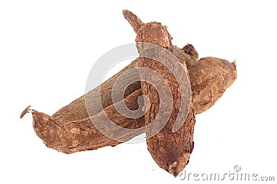 Fresh Tapioca Roots Or Cassava Roots Isolated On A White Background ...