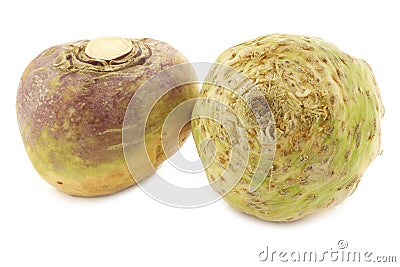 Fresh Turnip (Brassica Rapa Rapa) And A Celery Root(Apium Graveolens ...