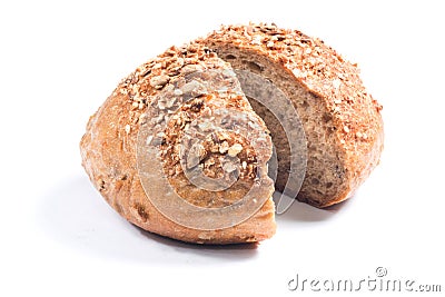 Fresh Whole Grain Bread Cut In Half Stock Photo | CartoonDealer.com ...