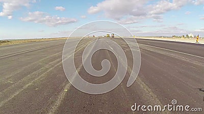 Freshly Paved Asphalt on an Airport Runway Stock Video - Video of ...