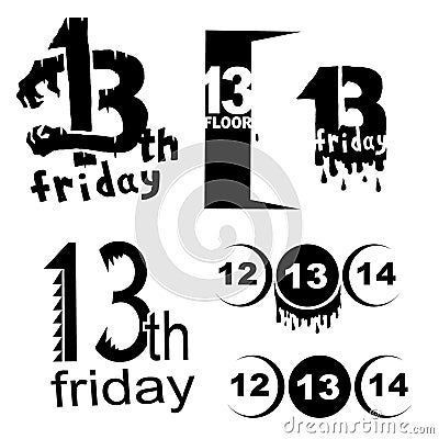 Friday 13th Logo Set Stock Image | CartoonDealer.com #144920647