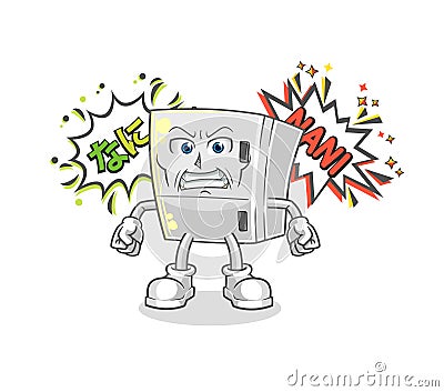 Fridge Anime Angry Vector. Cartoon Character | CartoonDealer.com #248025421