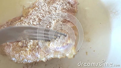 Fried meat ASMR stock footage. Video of frying, eating - 212437010