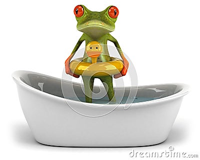 Frog In A Bath Royalty-Free Stock Photography | CartoonDealer.com #15436937