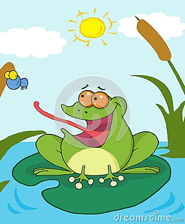 Frog Catching Fly Royalty Free Stock Photos - Image: 18005438