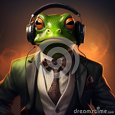 Frog Dj In Suit Royalty-Free Stock Photo | CartoonDealer.com #308361879
