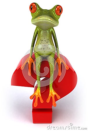Frog With A Question Mark Stock Image | CartoonDealer.com #12800365