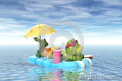 Frog On Vacation Stock Photo - Image: 2283550