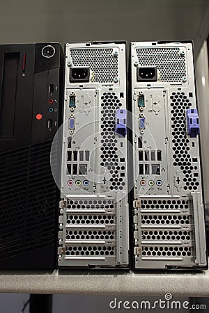 Front And Back Of Desktop Computers Stock Photo - Image: 46966121