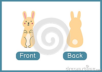 Front And Back Opposite Adjectives Educational Flashcard Stock ...