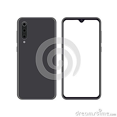 Front And Back Side Xiaomi Mi9. Vector Simple Graphic Illustration ...