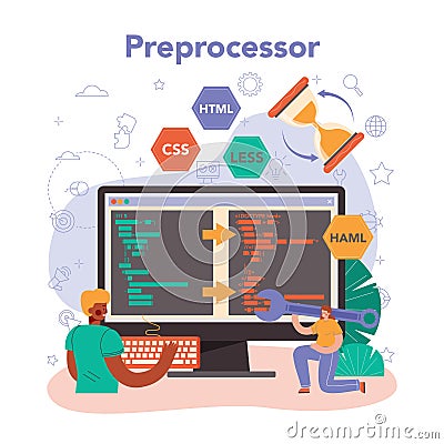 Front End Developer Online Service Or Platform. Website Interface ...