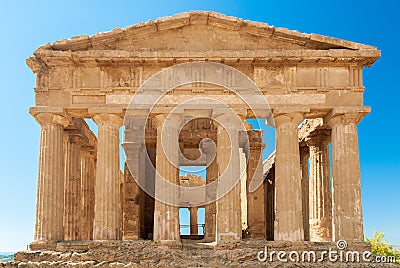 Front View Of The Greek Temple Of Concordia In The Valley Of The ...