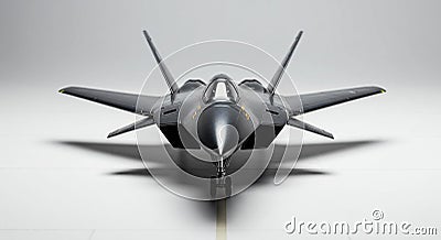 Front View Of A Model Stealth Fighter Jet With Sleek, Angular Design ...