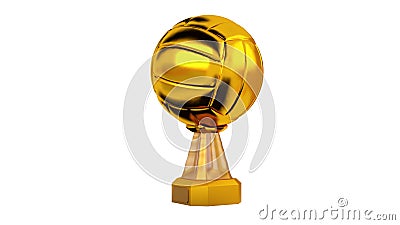 Front View of Volleyball Gold Trophy in Infinite Rotation Stock Video ...