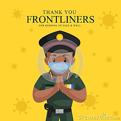 Thank You Frontliners Banner Design Cartoon Vector | CartoonDealer.com ...