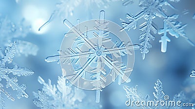 Frozen Elegance Of Icy Snowflakes Under A Microscope Royalty-Free Stock ...