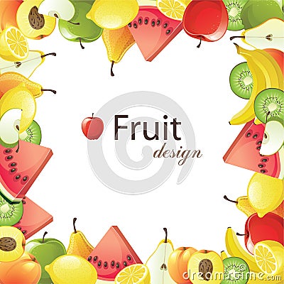 Fruits Frame Cartoon Vector | CartoonDealer.com #20036879