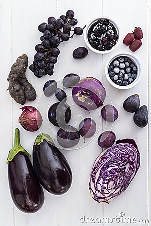 Frutas E Legumes Roxas Foto de Stock - Imagem: 60936771