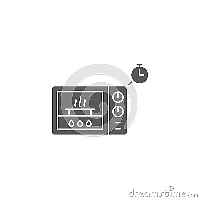 Frying Time Or Oven With Timer Vector Icon Symbol Cooking Isolated On ...