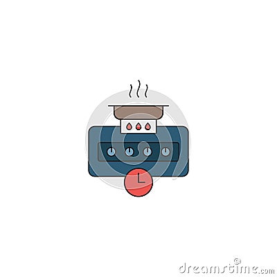 Frying Time Or Oven With Timer Vector Icon Symbol Cooking Isolated On ...