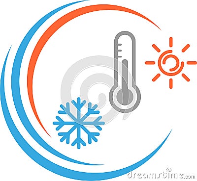 Thermometer, Sun And Snowflake, Temperature Logo, Air Conditioning Logo ...