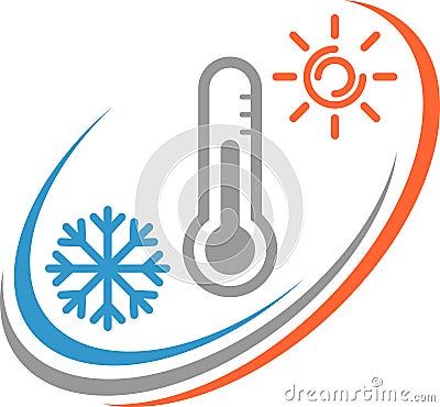 Thermometer, Sun And Snowflake, Temperature Logo, Air Conditioning Logo ...