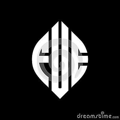 FUE Circle Letter Logo Design With Circle And Ellipse Shape. FUE ...