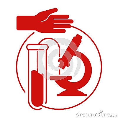 Complete Blood Count Flat Red Icon Cartoon Vector | CartoonDealer.com ...