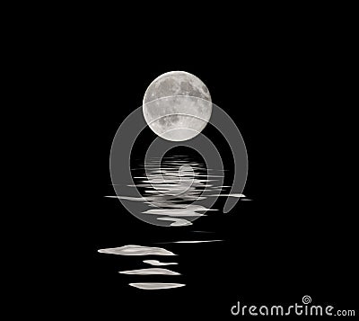 Full Moon With Water Reflection Stock Image - Image: 6536871
