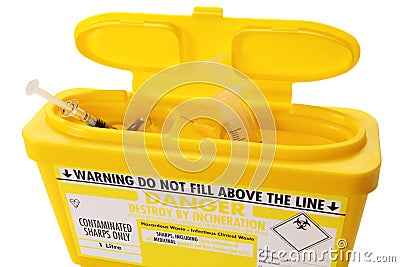 Full Sharps Box Stock Photos - Image: 16471533