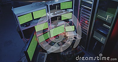 Hacker Using Computer with Multiple Monitors Stock Footage - Video of ...