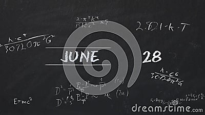 Full Year Calendar in a Time Lapse on a Blackboard Stock Footage ...