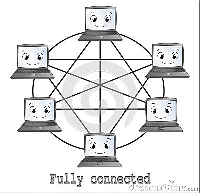 Fully Connected Network Topology Stock Illustration - Image: 50463237