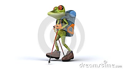 Fun Backpacker Frog Walking - 3D Animation Stock Footage - Video of ...