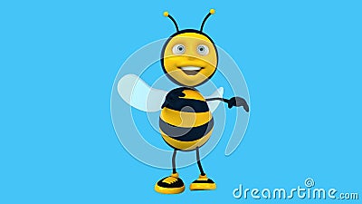 Fun 3D cartoon bee dancing stock footage. Video of wings - 274828256