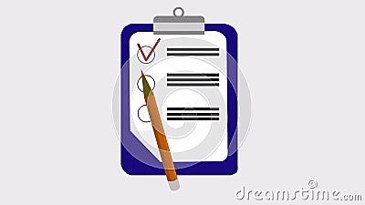 Flat Type Animation of a Clipboard with Tasks Stock Video - Video of ...