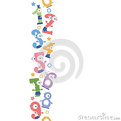Fun Numbers Vertical Seamless Pattern Background Stock Image - Image ...