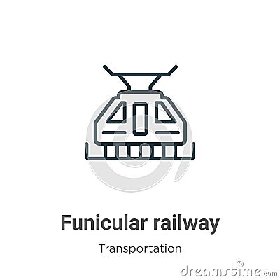 Funicular Railway Outline Vector Icon. Thin Line Black Funicular ...
