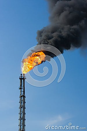 Funnel Burning With Thick Smoke Royalty-Free Stock Photo ...