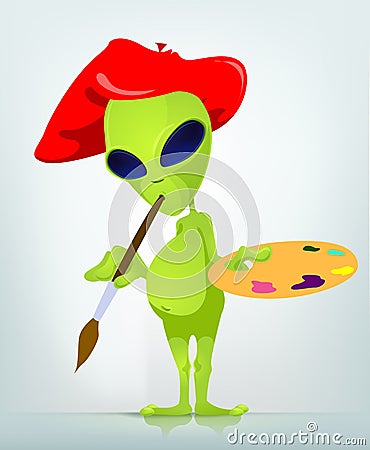 Funny Alien Cartoon Illustration Royalty-Free Stock Photography ...