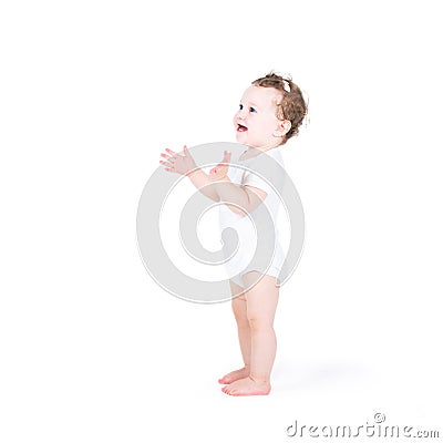 Funny Baby Girl Clapping Hands Stock Image | CartoonDealer.com #41481487