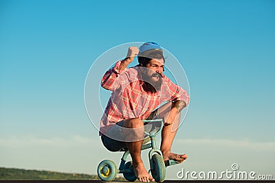 Funny Bicycle Rider. Comic Man Ride Bike. Royalty-Free Stock Image ...