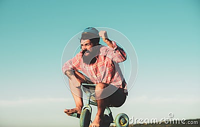 Funny Bicycle Rider. Comic Man Ride Bike. Stock Photo | CartoonDealer ...