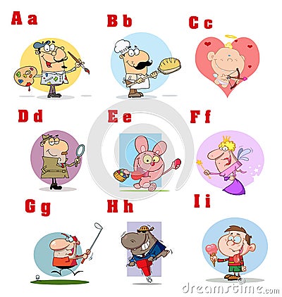 ABC Funny Cartoon Alphabet stock illustration. Illustration of alphabet ...
