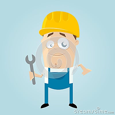 Funny Cartoon Construction Worker Stock Vector - Image: 56694128