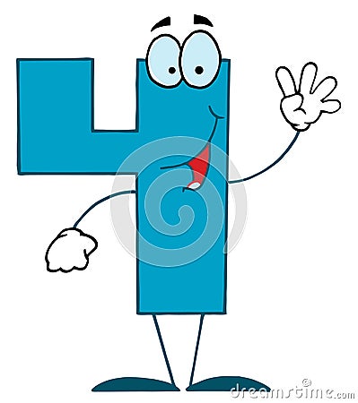 Funny Cartoon Numbers-4 Royalty Free Stock Photo - Image: 13023175
