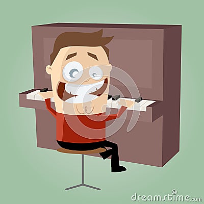 Funny Cartoon Piano Player Royalty Free Stock Photos - Image: 32004308