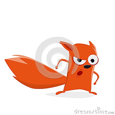 Funny Cartoon Squirrel Is Angry Stock Vector - Image: 73190095